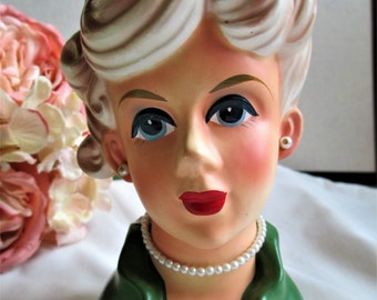 Rare Vintage Lady Head Vase - Etsy