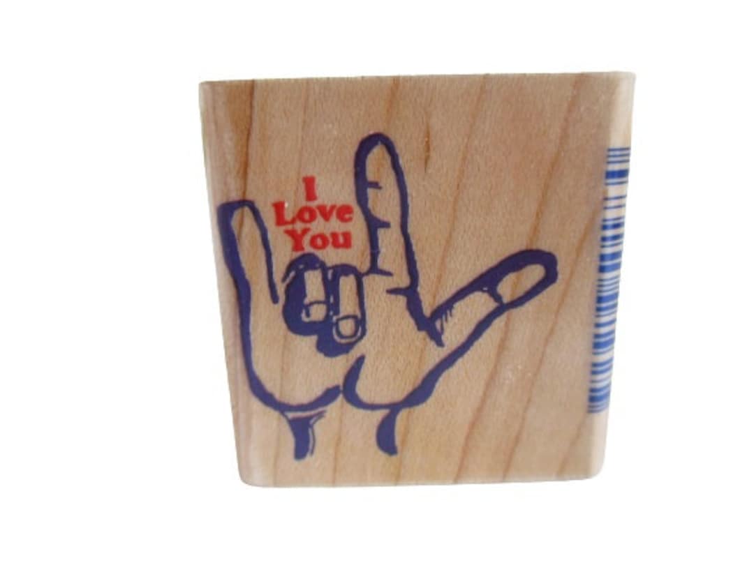 Rubber Stamp I Love You ASL Sign Language Hand Inkadinkado Rubber Stamp ...