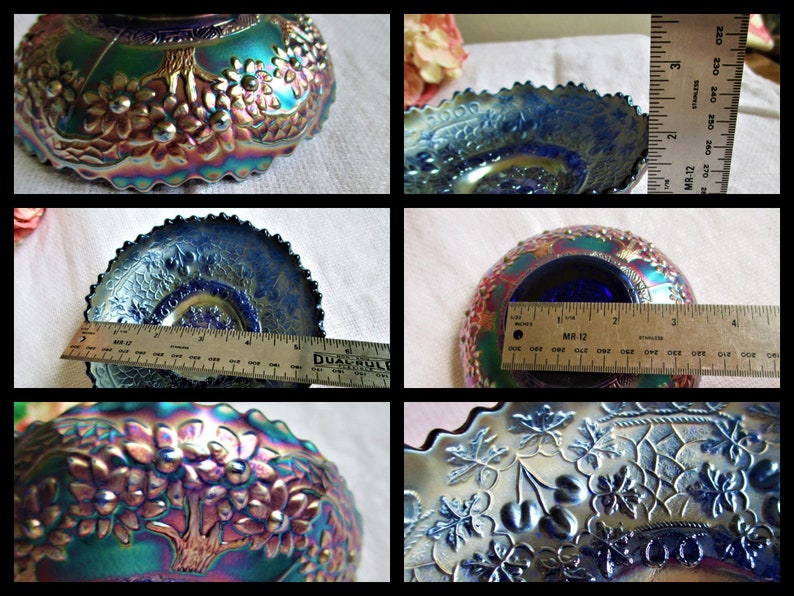 Antique Fenton Carnival Glass Cherry Chain and Orange Tree | Etsy