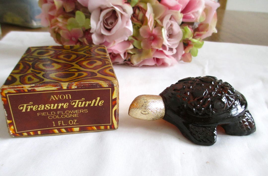 Avon Treasure Turtle Perfume Bottle With Field Flowers Fragrance ...