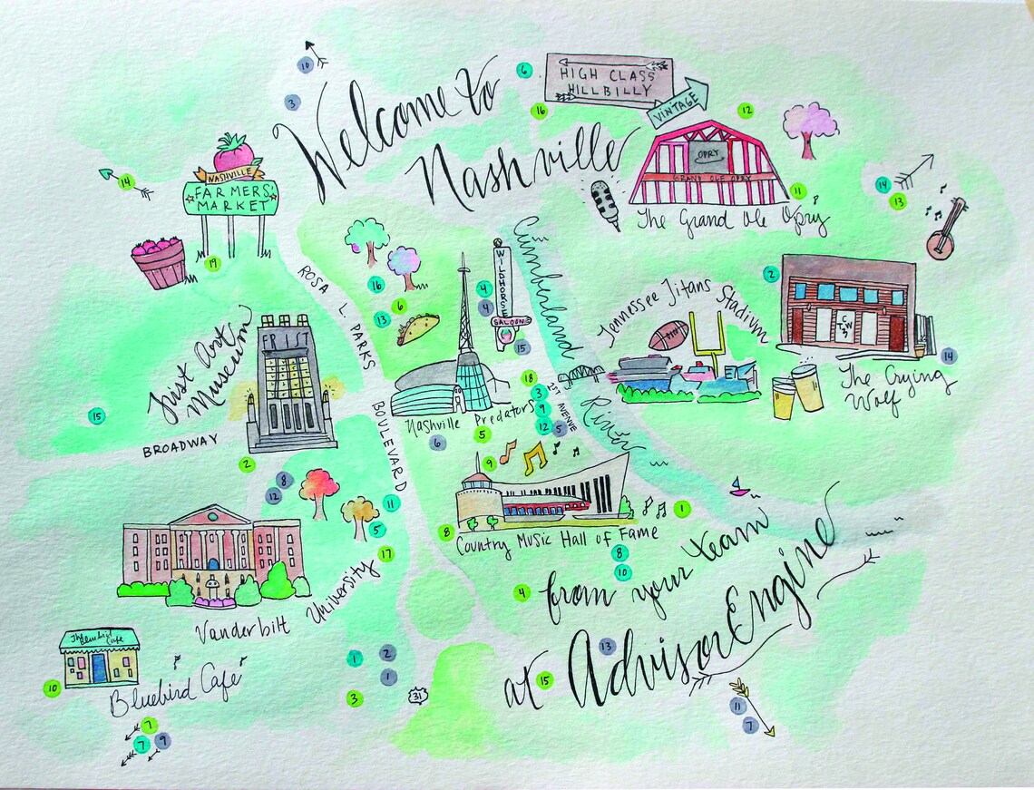 Custom Illustrated Map - Etsy