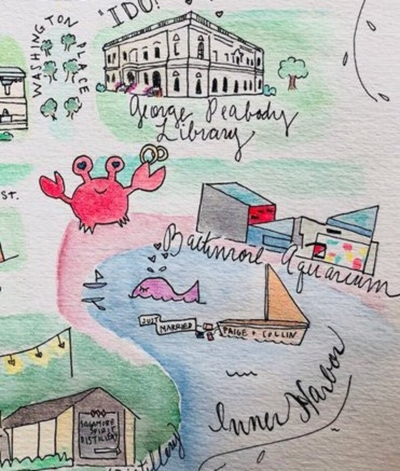 Custom Illustrated Map - Etsy