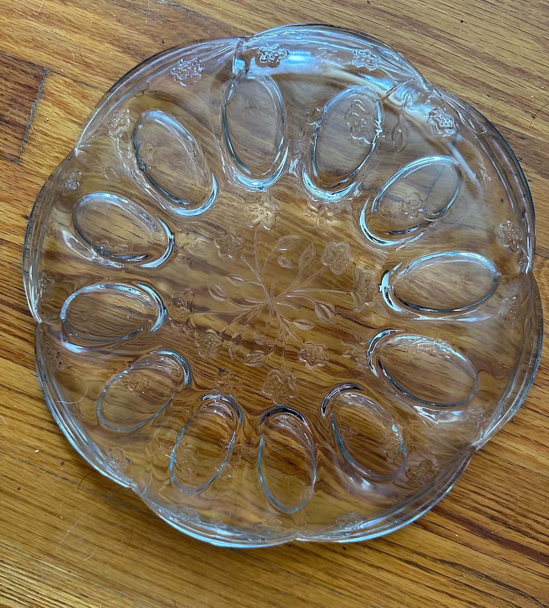 Vintage Anchor Hocking Savannah Clear Glass Deviled Egg Platter. Place ...