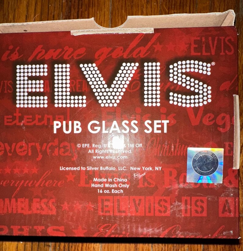 Elvis Pub Glass Set New in Box. Vintage. Leather Elvis - Etsy