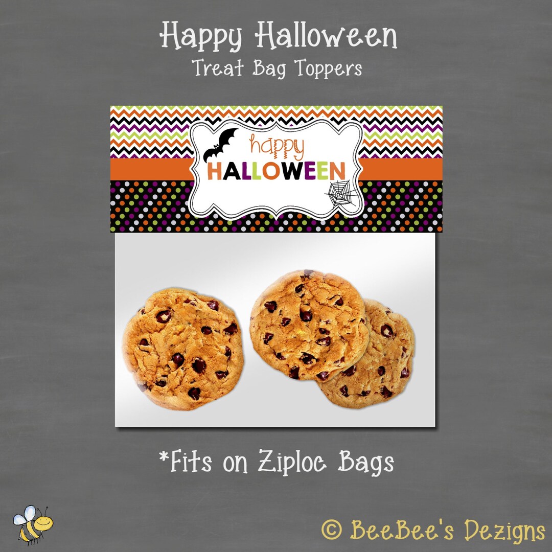 INSTANT DOWNLOAD Happy Halloween Treat Bag Toppers --DIY Printable ...