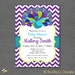 Peacock Baby Shower Party Invitationpurple Teal Green Chevron - Etsy