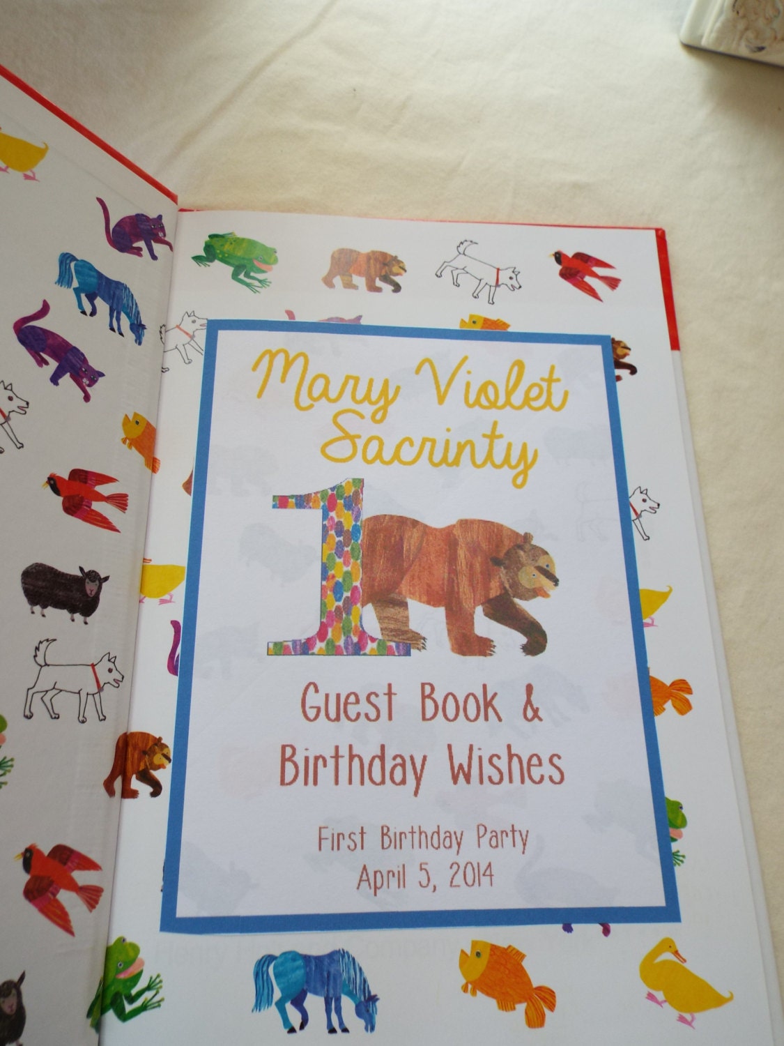 Eric Carle Brown Bear, Brown Bear Birthday Guest Book or Sign in ...