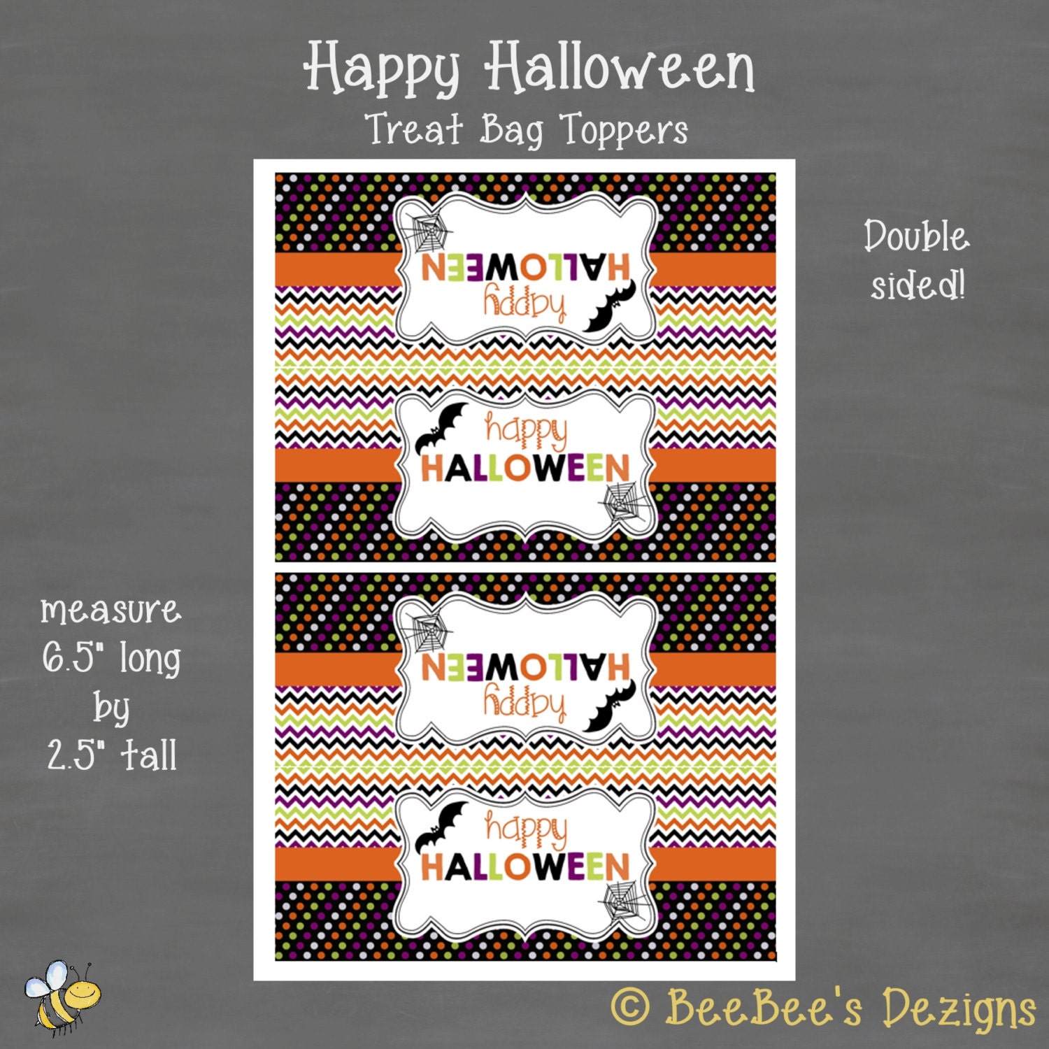 INSTANT DOWNLOAD Happy Halloween Treat Bag Toppers --DIY Printable ...