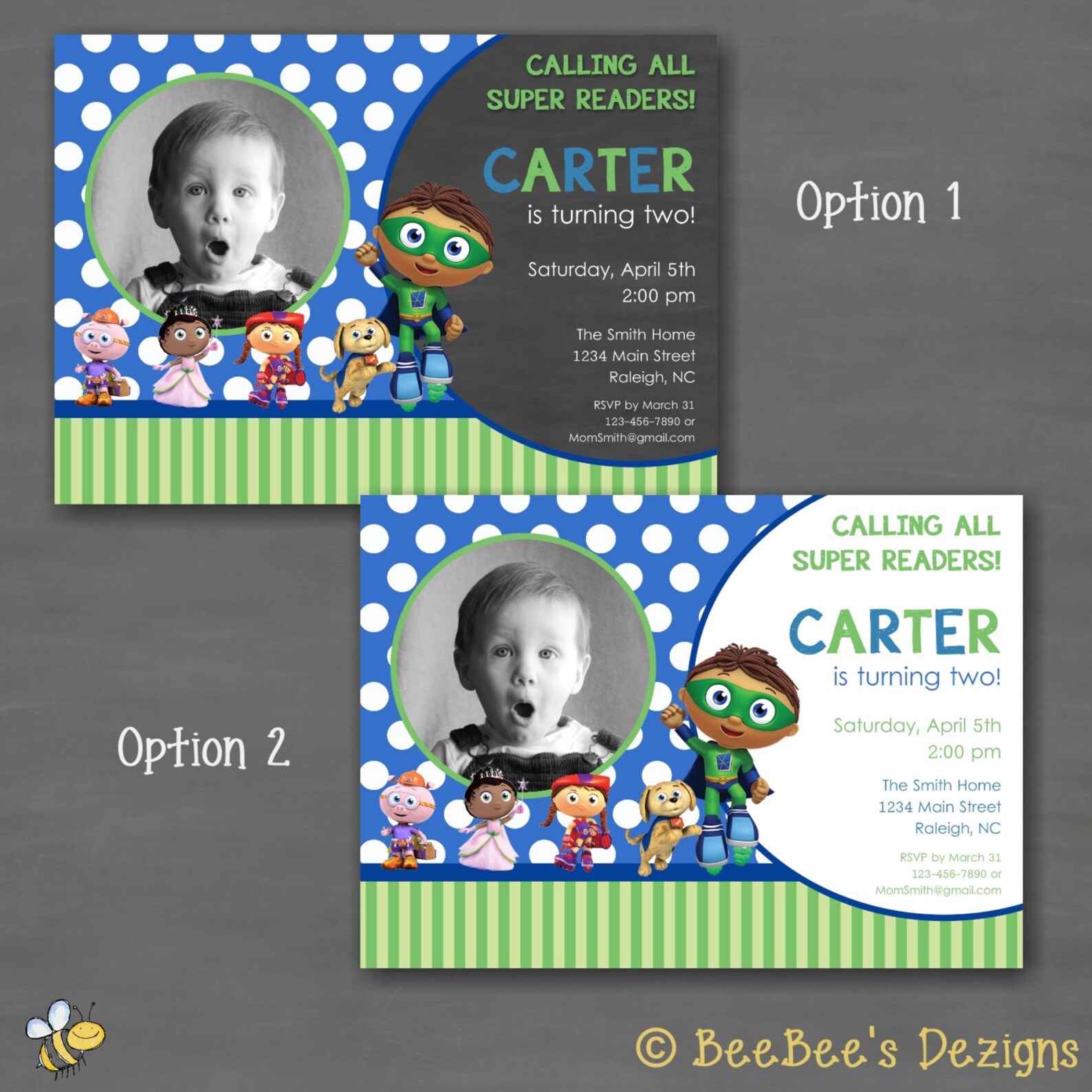 Super Why Photo Birthday Party Invitation--printable Invitation ...