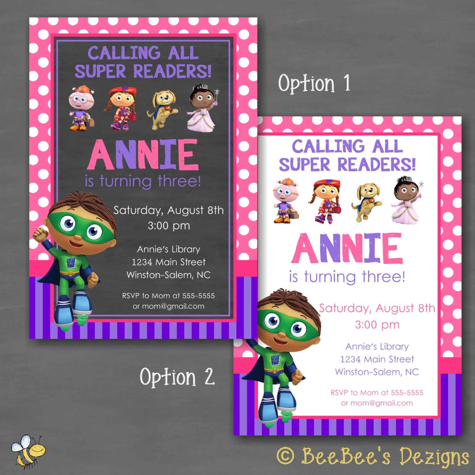 Super Why Birthday Party Invitationprintable Invitation - Etsy