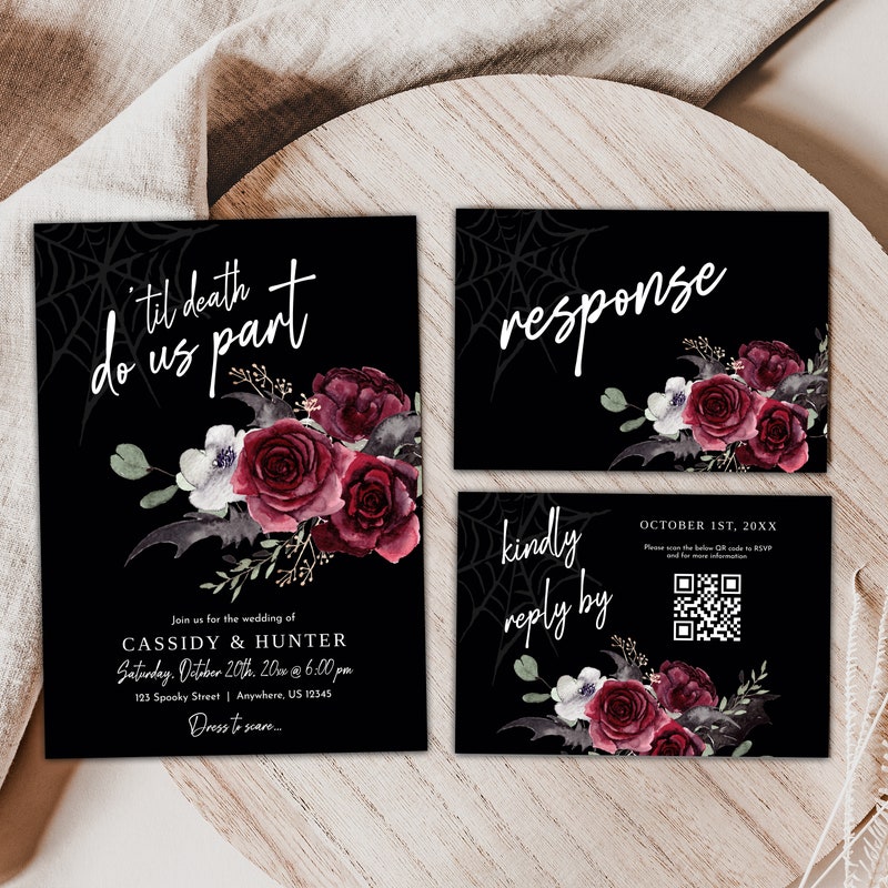 Goth Wedding Invitation - Etsy
