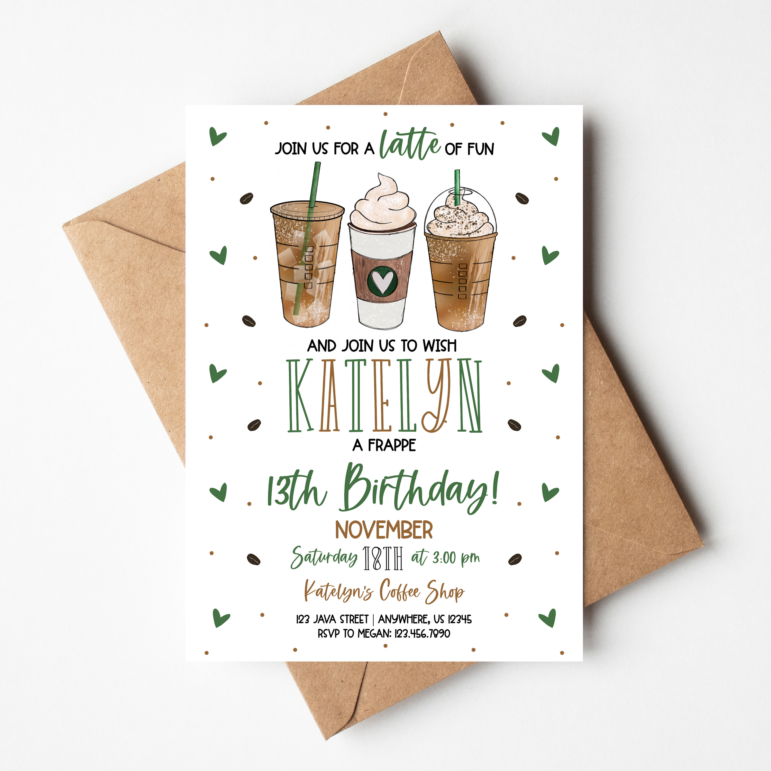 Coffee Themed Invitations