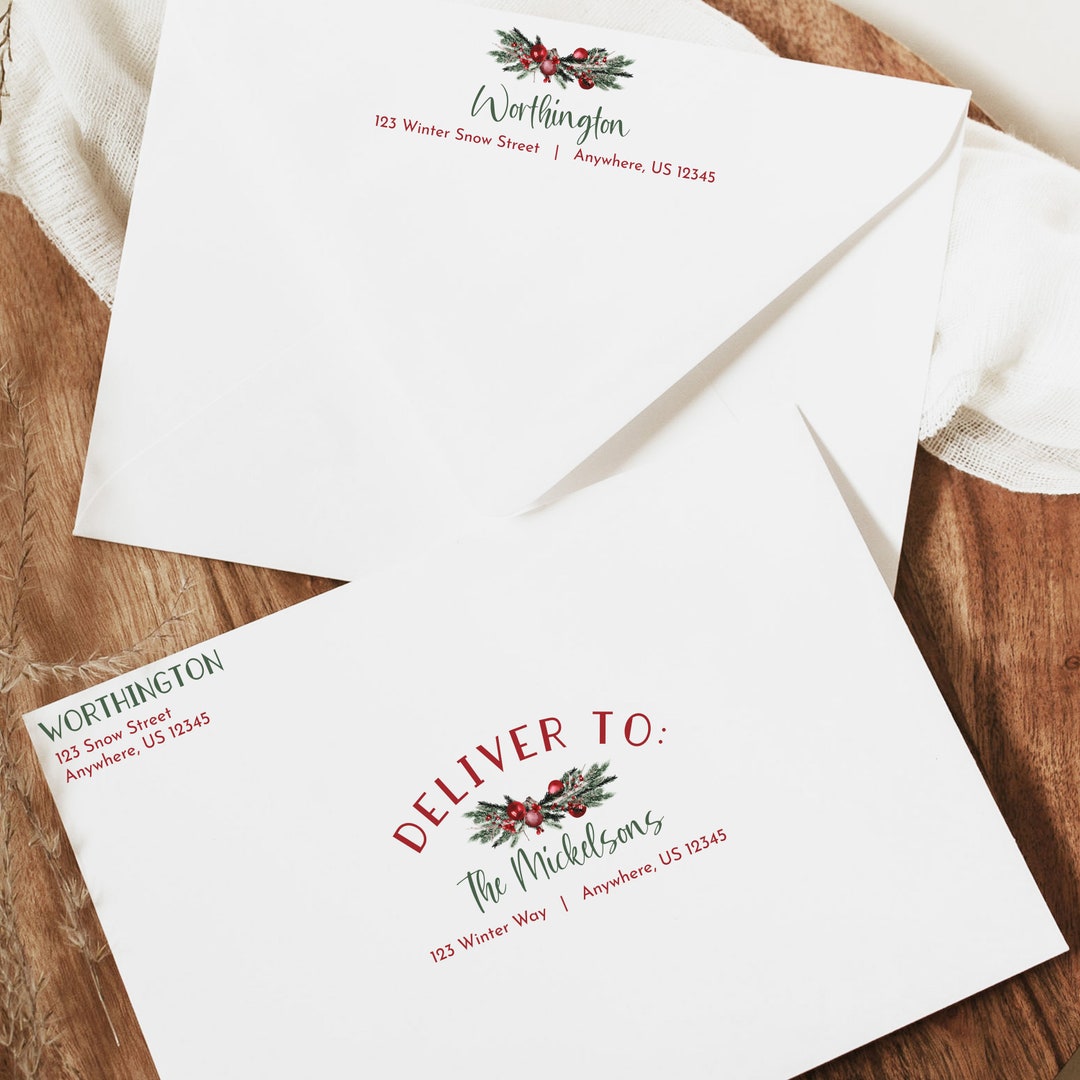 Christmas Envelopes, Custom Envelopes, Christmas Cards, Recipient ...