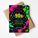 90s Birthday Invitation, Back to the 90s, 1990s Birthday, 90s ...