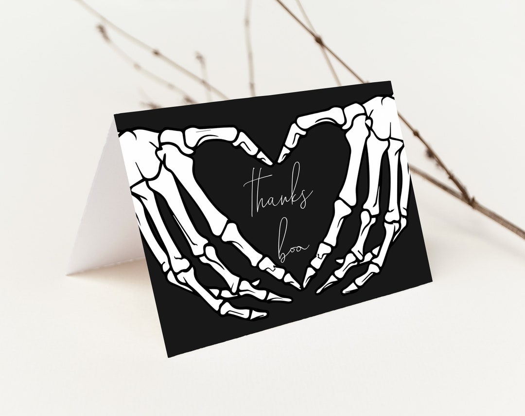 Halloween Baby Shower, Skeleton Thank You Card, Baby Shower Thank You ...