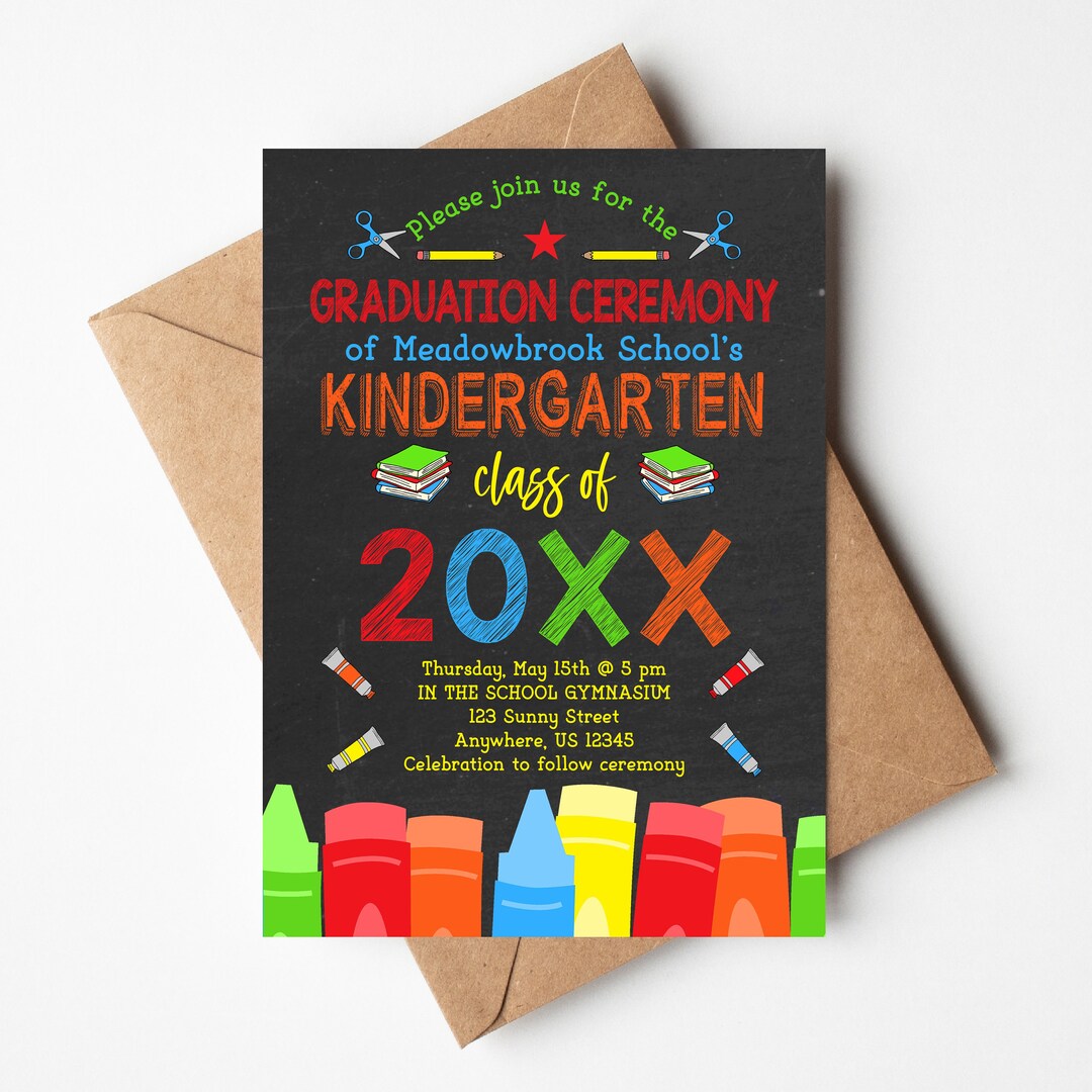 Graduation Invitation Kindergarten Graduation Preschool - Etsy