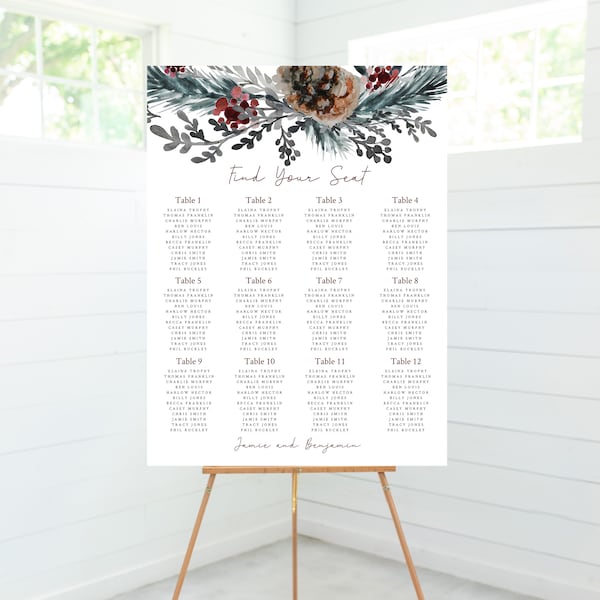 Christmas Themed Seating Chart - Etsy