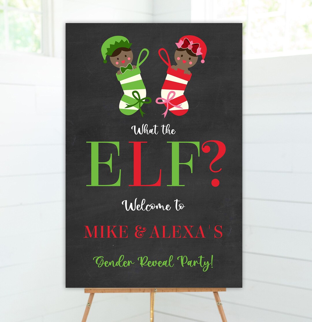 Elf Gender Reveal Welcome Sign - Digital or Printed - Etsy