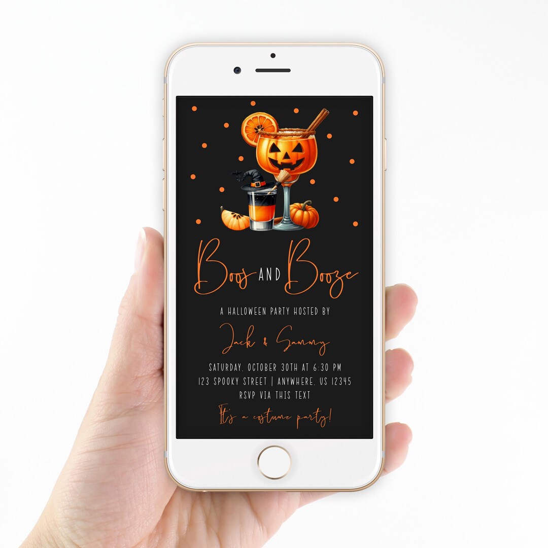 Boos and Booze Invitation, Booze and Boos, Halloween Party Supplies ...