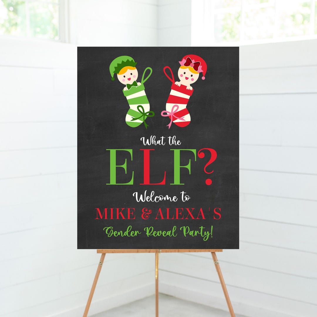 Elf Gender Reveal Welcome Sign - Digital or Printed - Etsy