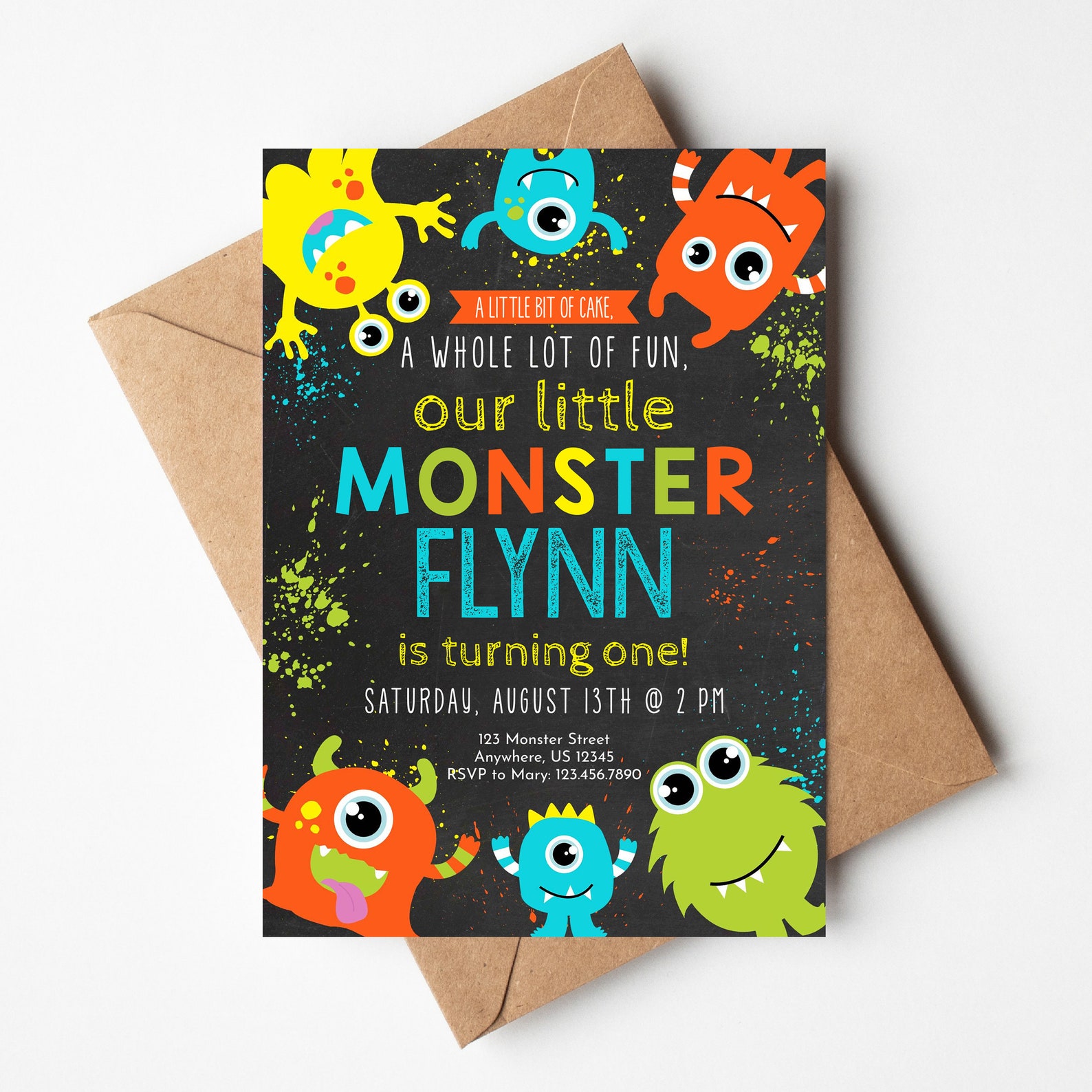 Monster Birthday Invitation Monster First Birthday Invitation - Etsy