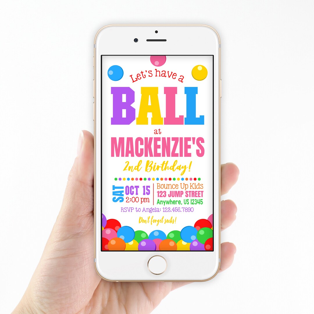 Lets Have a Ball Birthday, Bouncy Ball, Ball Pit, Text Message ...