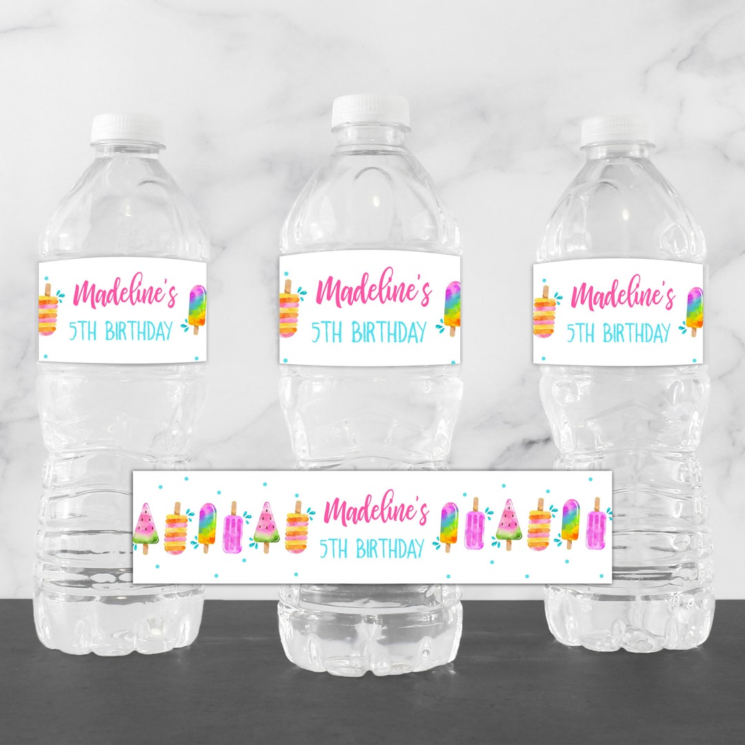 Popsicle Birthday, Popsicle Water Bottle Labels, Sweet Celebration ...