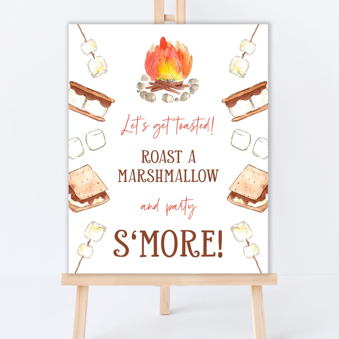 S'mores Bar Sign, Custom 8x10 Sign, Editable Birthday Sign, Instant ...