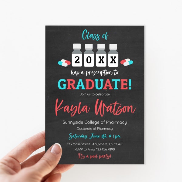 Pharmacy Graduation Invitation - Etsy