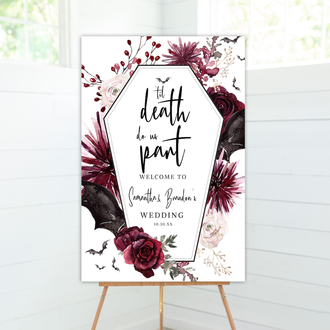 Til Death Do Us Part Halloween Engagement Party Welcome Sign - Etsy