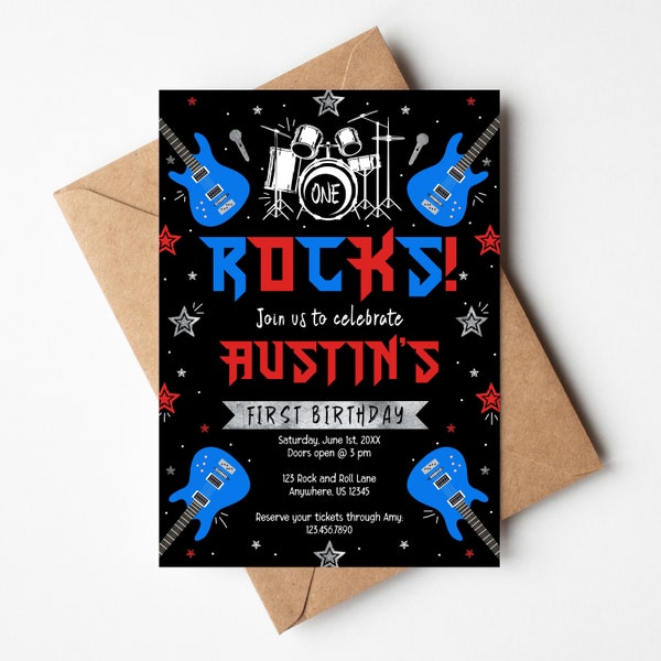 Rock Star Invitation - Etsy