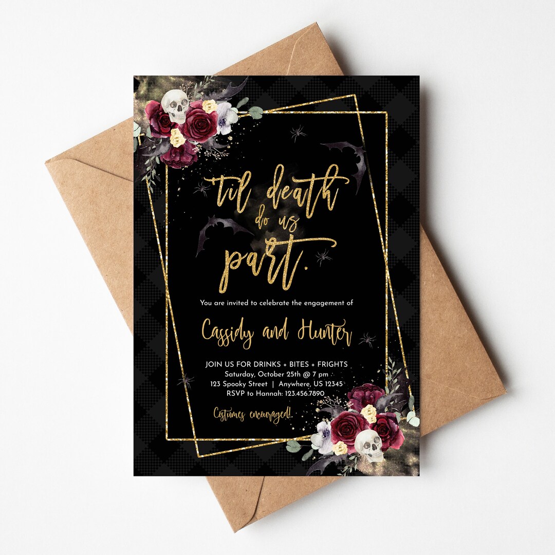 Halloween Engagement Party Invitation Fall Engagement Invitation ...