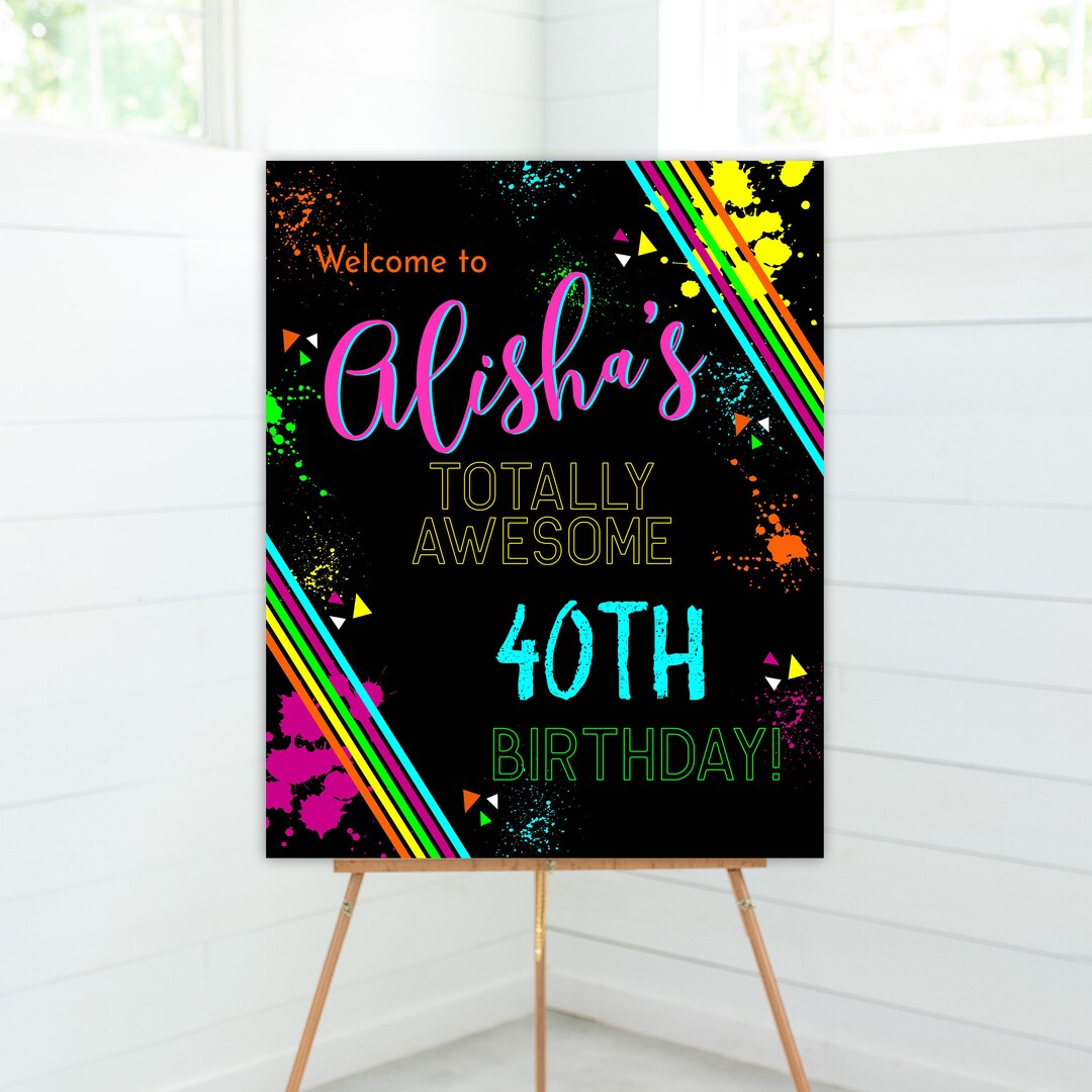 80s Welcome Sign 80s Birthday 90s Birthday Welcome Sign - Etsy