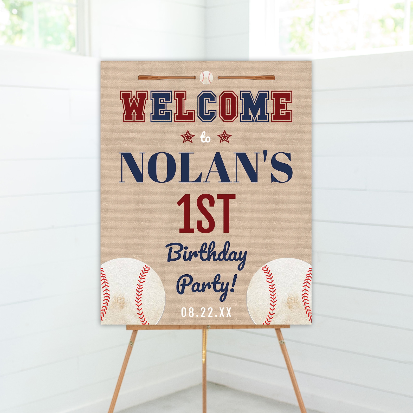 Baseball Birthday Welcome Sign Baseball Sign Baseball 1st - Etsy