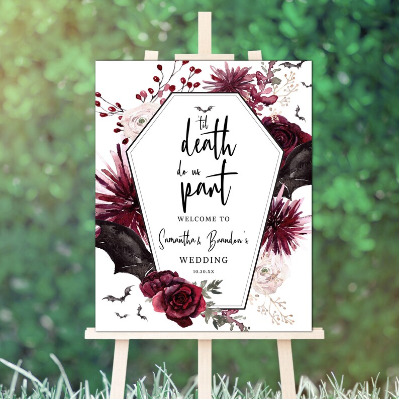 Til Death Do Us Part Halloween Engagement Party Welcome Sign - Etsy