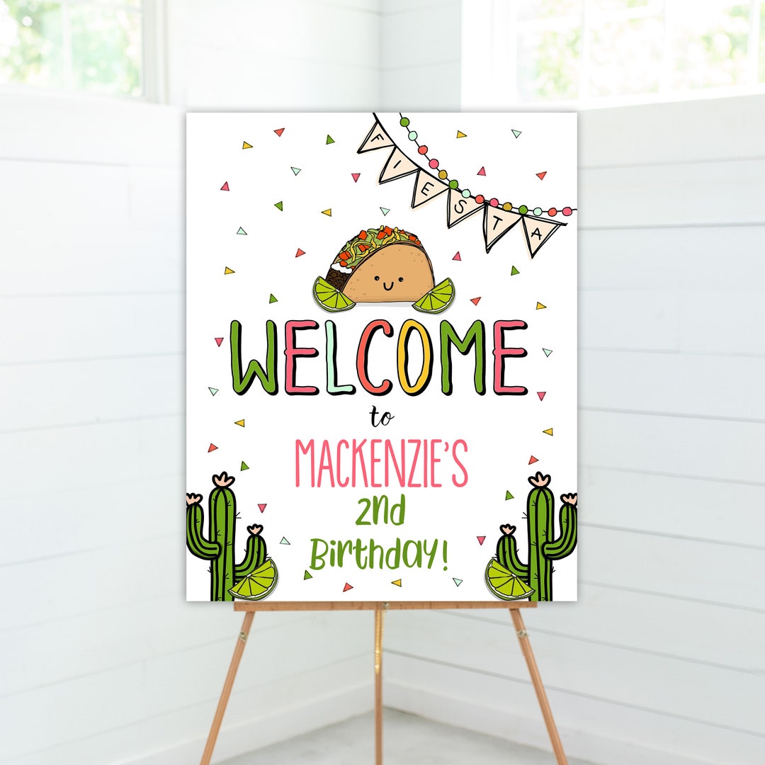 Taco Birthday Welcome Sign Taco Bout a Party Taco Twosday - Etsy