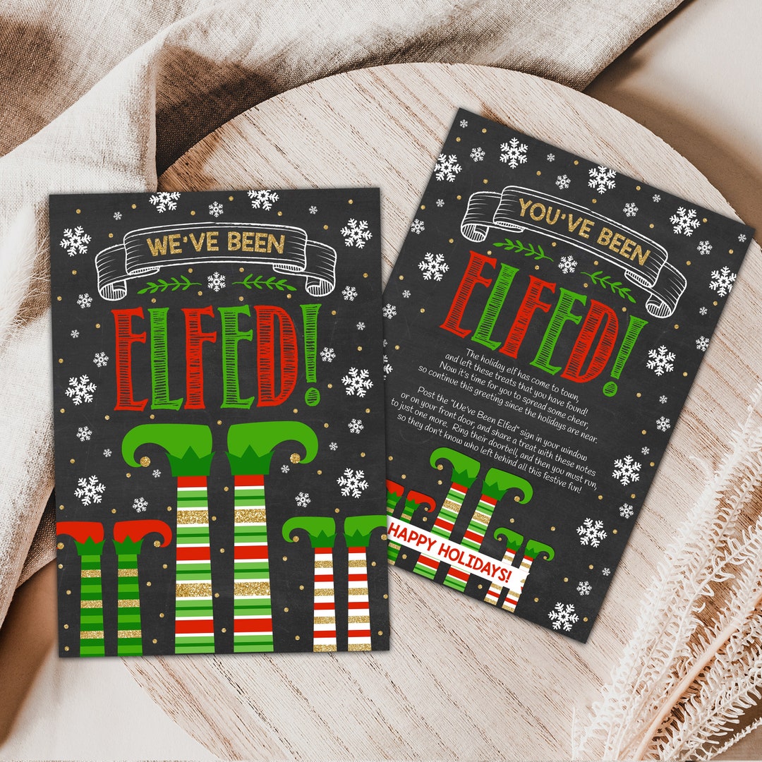 Elf Cards, We've Been Elfed, You've Been Elfed, Christmas Game ...