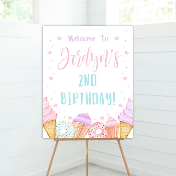 Two Sweet Birthday Forever Sweet Welcome Sign Sweet - Etsy