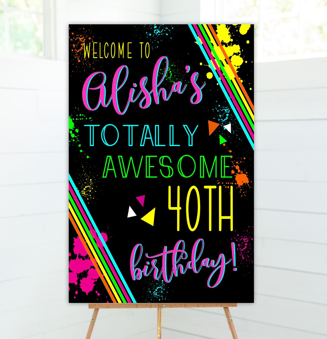 80s Welcome Sign, 80s Birthday, 90s Birthday, Welcome Sign Birthday ...