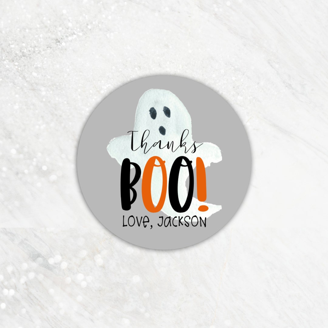 Ghost Sticker, Boy Ghost Birthday, Ghost Thank You, Birthday Sticker ...