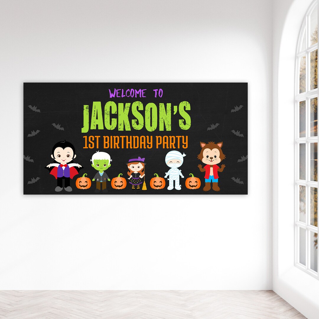 Halloween Birthday Banner Halloween Party Decor Spooktacular Vinyl ...