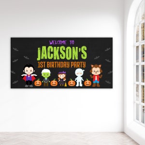 Halloween Birthday Banner Halloween Party Decor Spooktacular Vinyl ...
