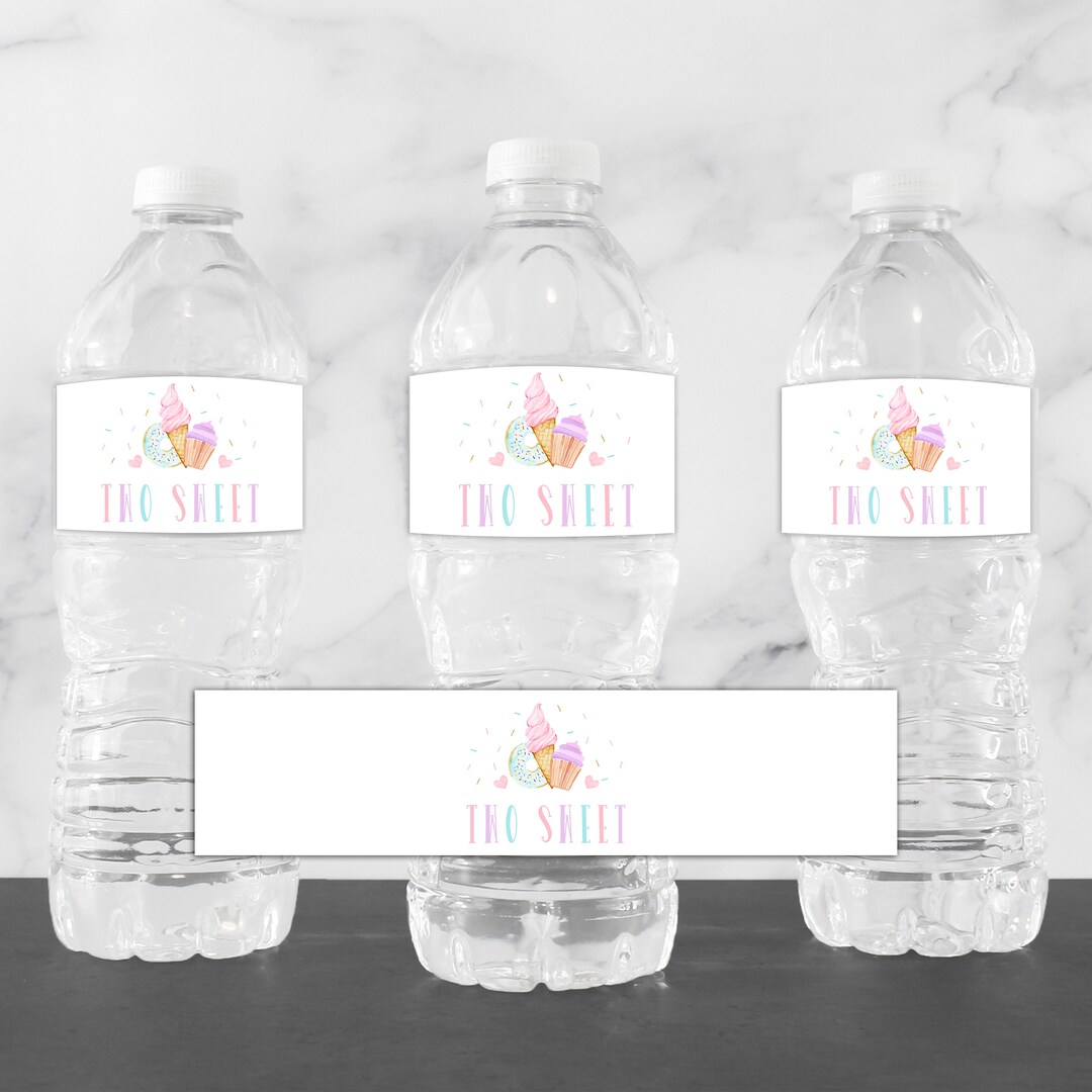 TWO Sweet Birthday Party, Bottle Labels, Sweet Celebration Birthday ...