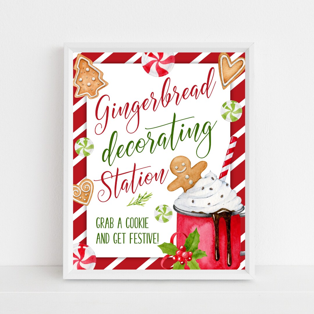 Gingerbread Decorating Station, Christmas Birthday, Hot Cocoa Party ...