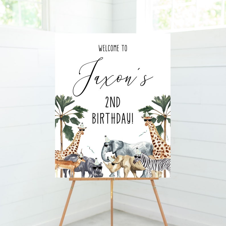 Party Animals Welcome Sign Party Animal Birthday Jungle - Etsy