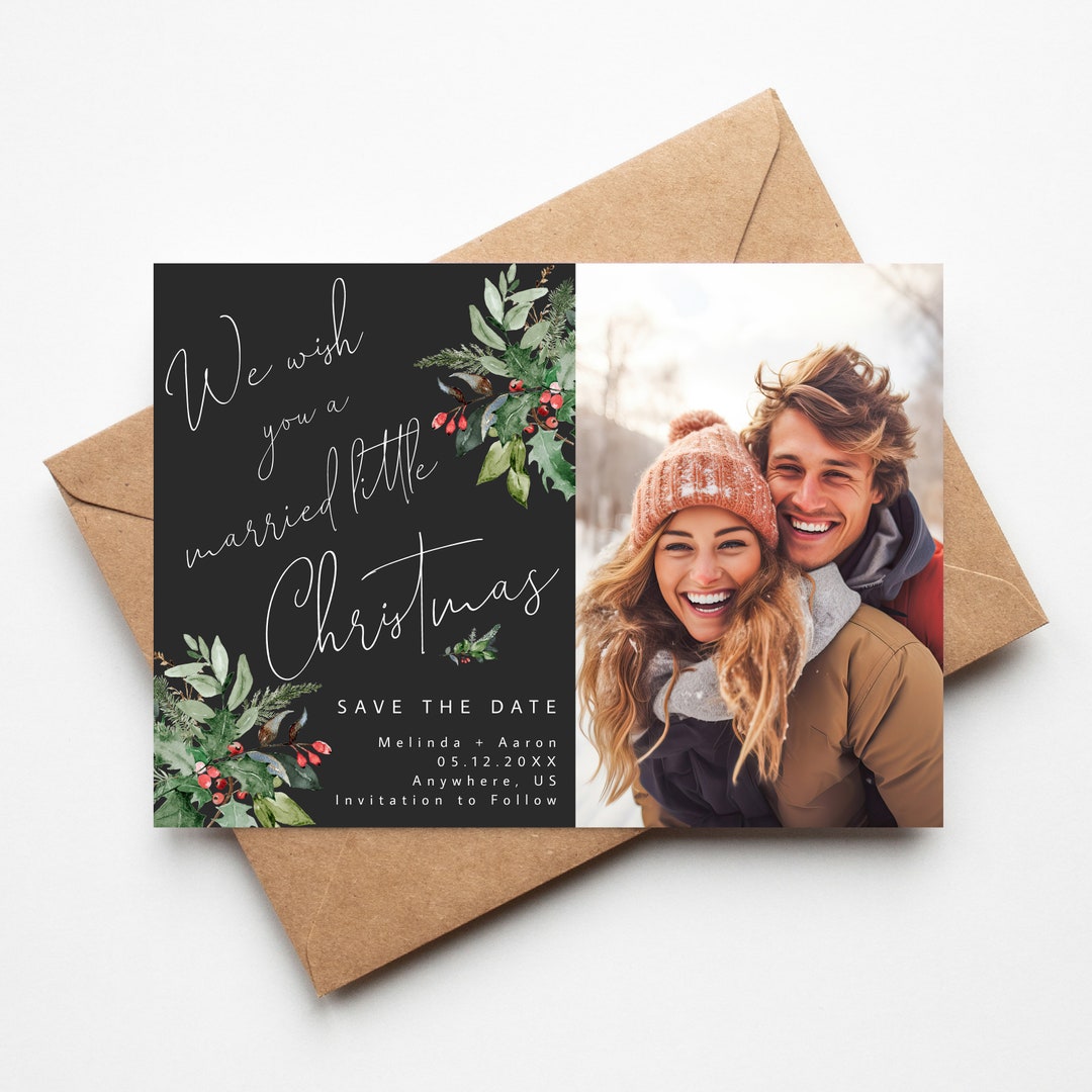 Christmas Save the Date, Christmas Wedding Card, Winter Wedding, Save ...