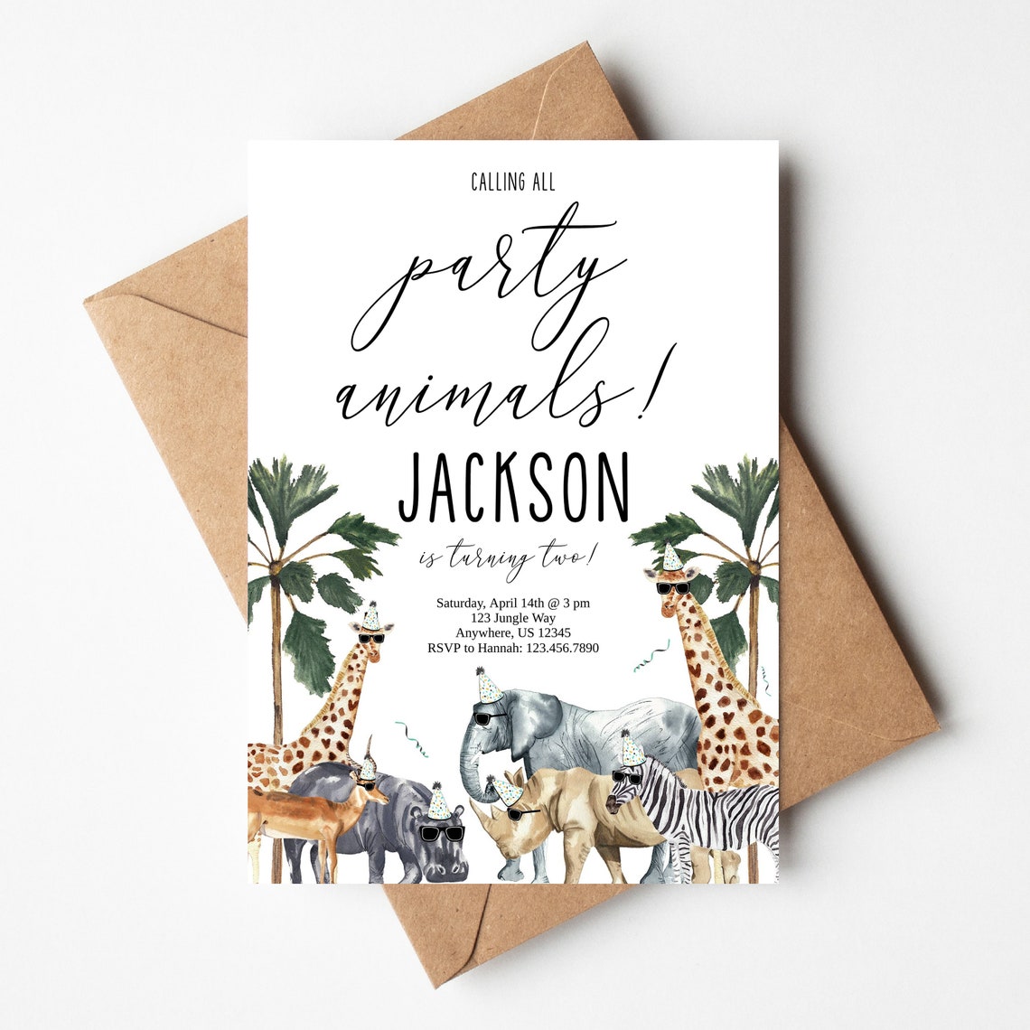 Party Animal Invitation Wild Animal Invitation Safari - Etsy