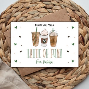 Coffee Birthday Thank You Card, Latte of Fun, Thank You Card Birthday ...