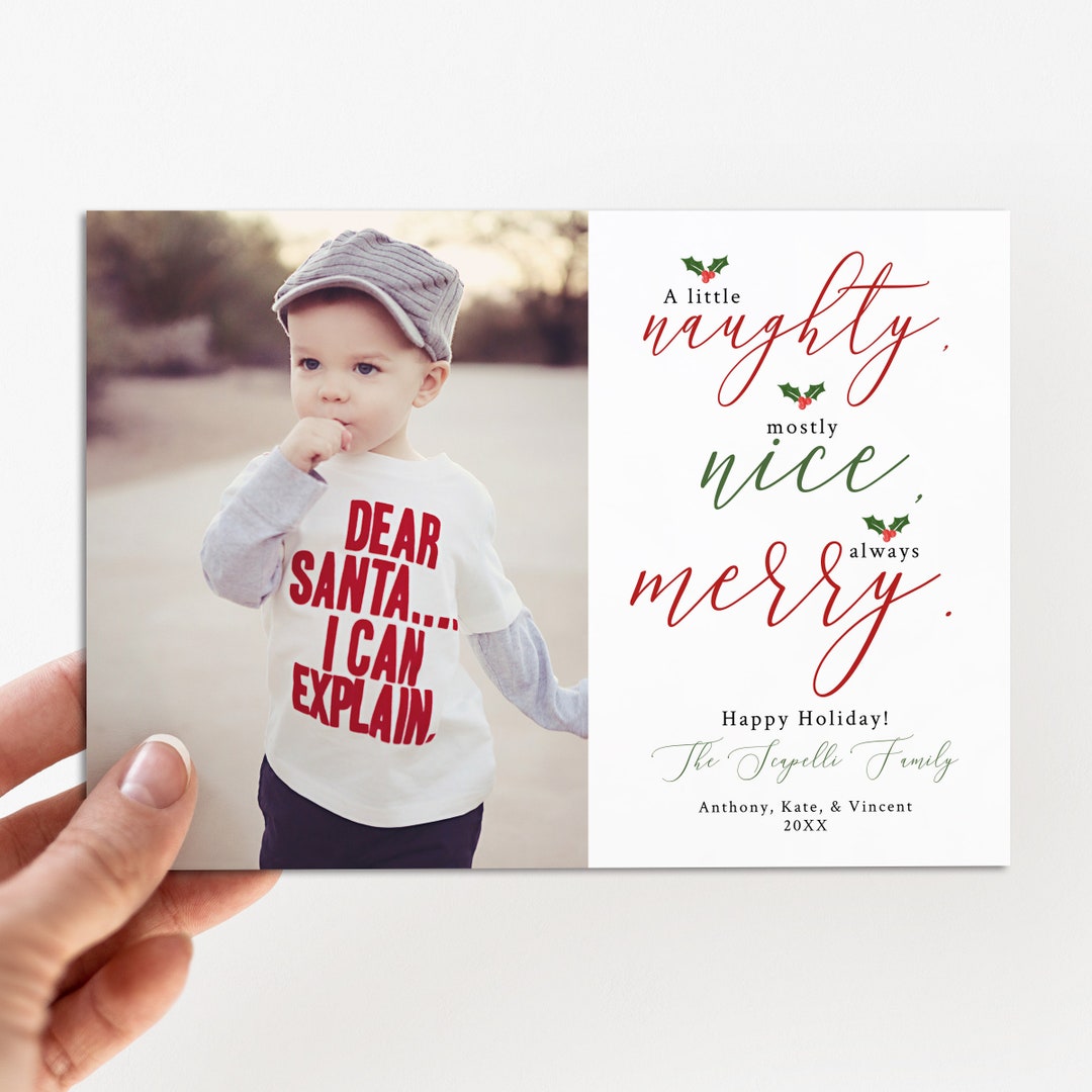 Naughty or Nice, Christmas Card, Kids Christmas, Naughty and Nice ...