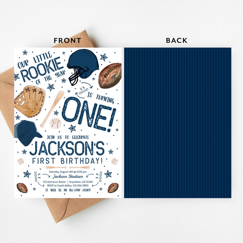 Rookie of the Year Birthday Invitation Template Instant - Etsy
